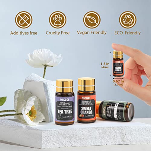 Essential Oil Gift Set, for Diffuser, Humidifiers, Skin Care, Massage, Fragrance Oil Scent for DIY Candle and Soap Making (18 * 5ML)