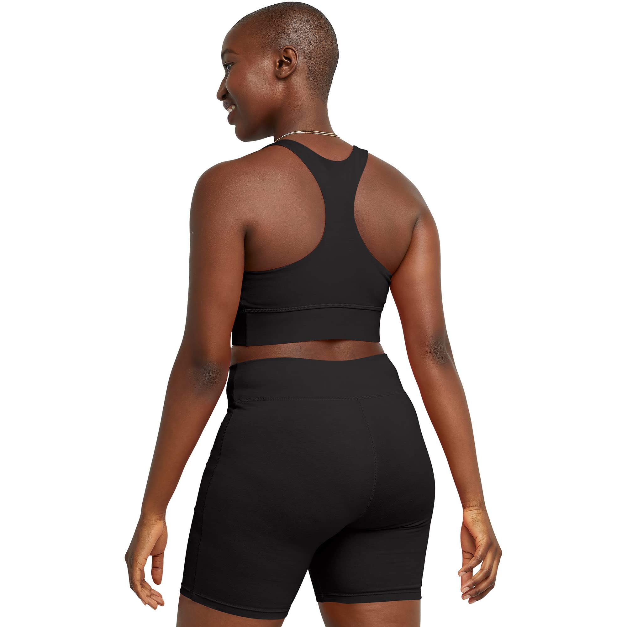 Hanes Comfortblend Originals, Cotton Stretch Bike, High Rise Shorts for Women, Black