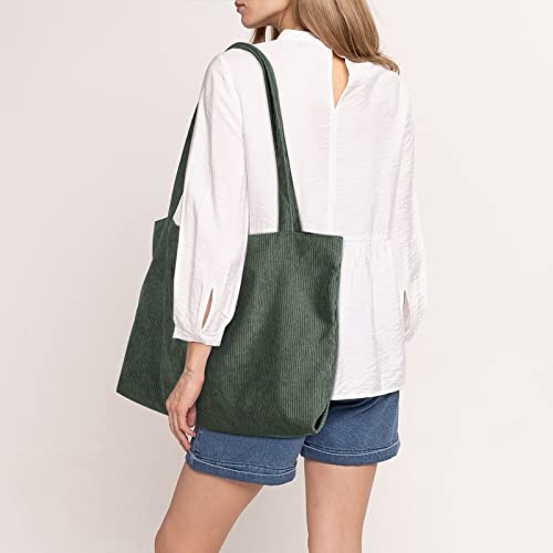 Sightor Corduroy Tote Bag for Women Shoulder Bag Big Capacity Shopping Bag Casual Handbag
