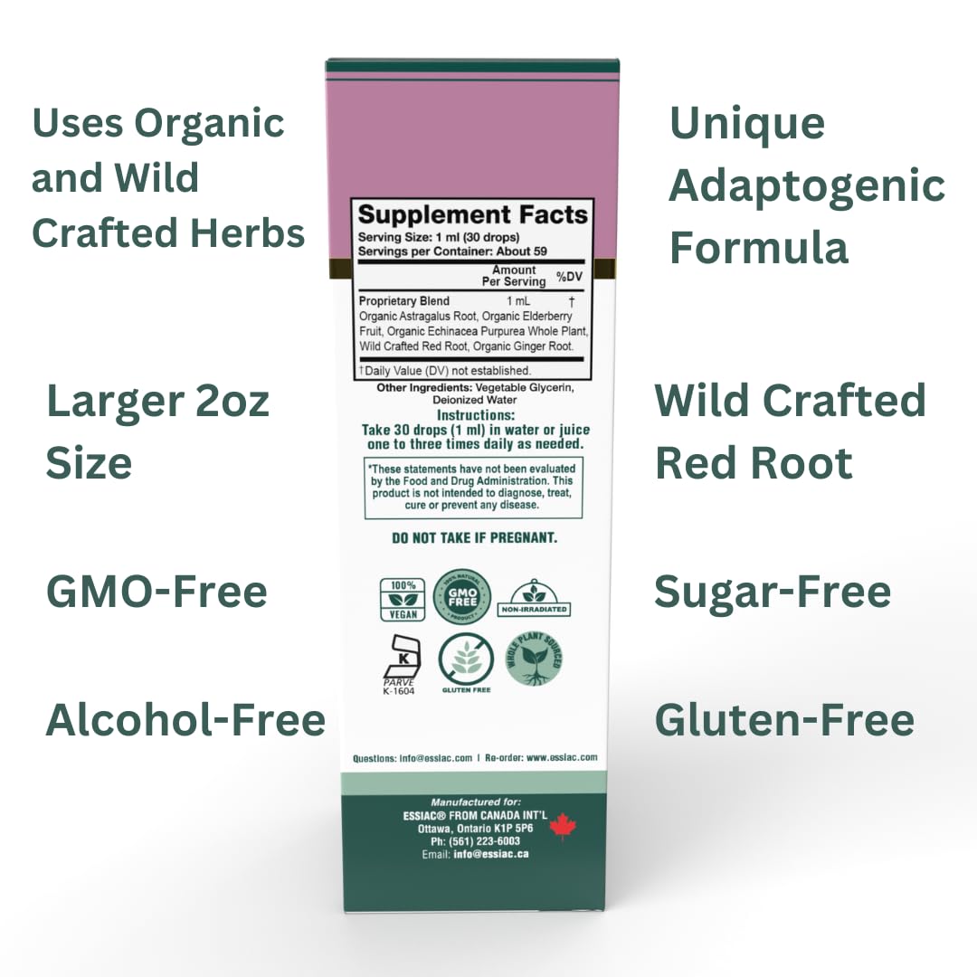 Lymphatic Drops, All Natural Concentrated 5 Herb Formula Alcohol-Free, Sugar-Free, Whole Plant Certified. 2oz up to 2 Months Supply. 100% Vegan Herbal Supplement, Certified Kosher