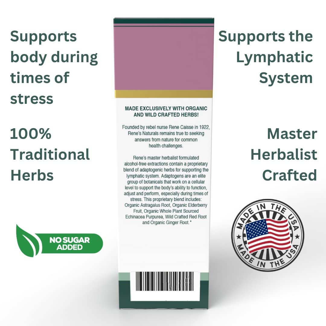 Lymphatic Drops, All Natural Concentrated 5 Herb Formula Alcohol-Free, Sugar-Free, Whole Plant Certified. 2oz up to 2 Months Supply. 100% Vegan Herbal Supplement, Certified Kosher