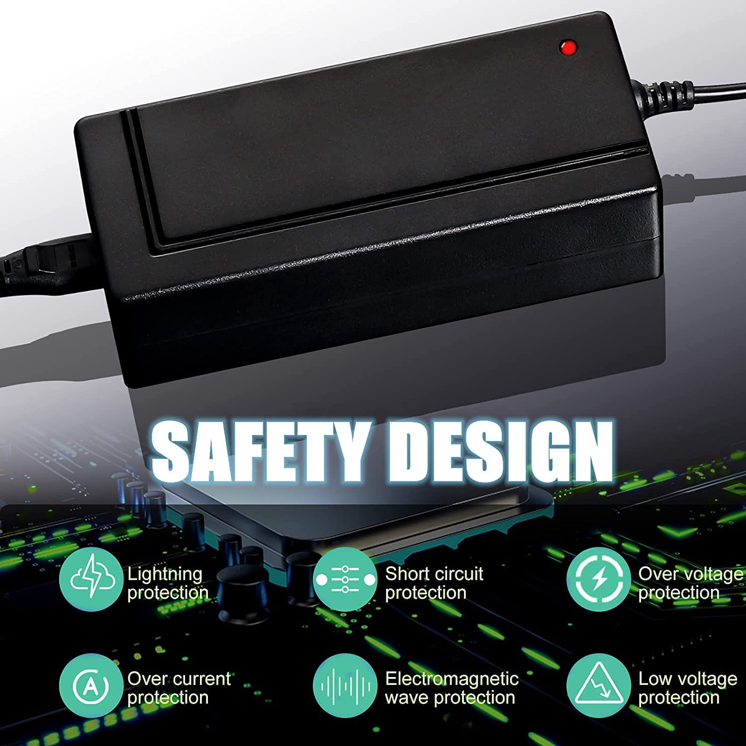 42V 2A Battery Charger, Power Supply Adapter 36V Battery Adapter Charger Automotive Battery Charger, Sports Lithium Battery Maintainer