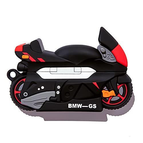 Yatchen Unique Case Compatible with AirPods Pro ,Creative Fun 3D Cartoon Motociclo Design AirPods Cover Case Cool Skin Soft Rubber Shockproof Protective Case (AirPods Pro, Red)