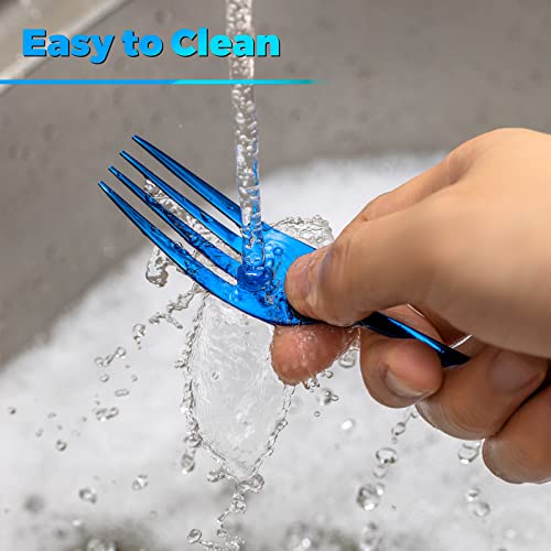 Blue Cutlery Set, 30 Pieces Silverware Set - Stainless Steel Flatware Sets for 6 - Mirror Polished Utensil Set, Essentials Eating Tableware Set for Home&Kitchen,Dishwasher Safe