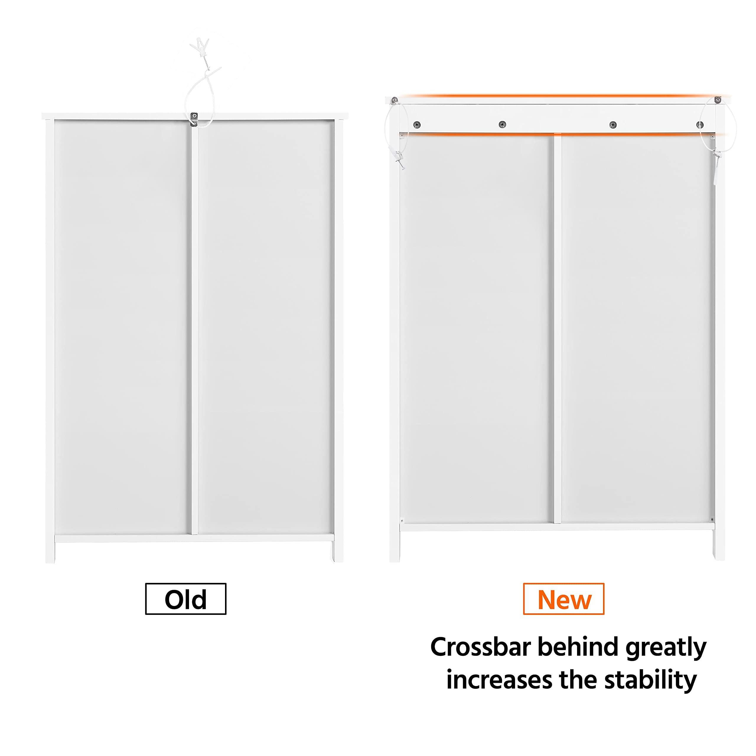 Yaheetech Large Bathroom Floor Cabinet with 4 Dawers and Single Door Cabinet, Freestanding Storage Cabinet Organizer for Bathroom Living Room Hallway, White, 26 x 14 x 35.5 in
