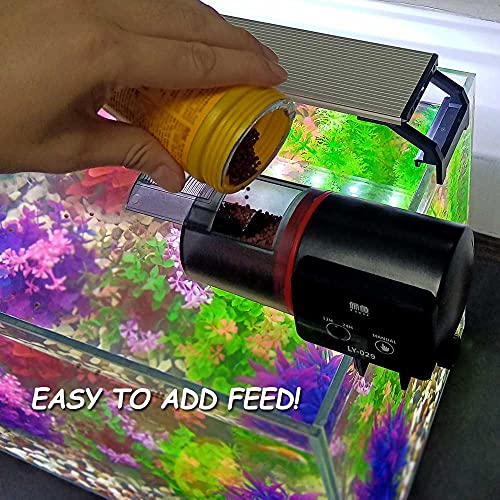 Moisture-Proof Electric Auto Fish Food Feeder Timer Dispenser for Aquarium or Fish Tank, Auto Feeding on Vacation or Holidays,USB Rechargeable (LY-019)