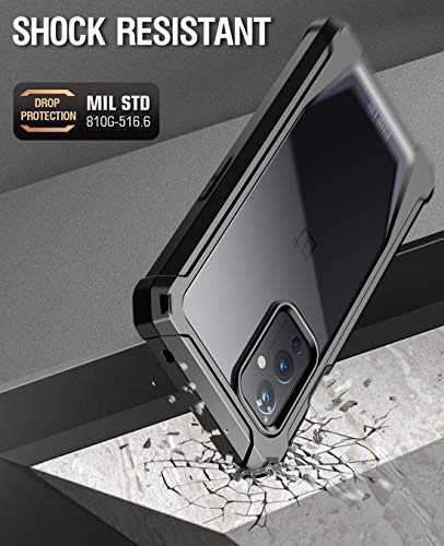 Poetic Guardian Series Case Designed for Oneplus 9 5G, Full-Body Hybrid Shockproof Bumper Cover with Built-in-Screen Protector, Black/Clear