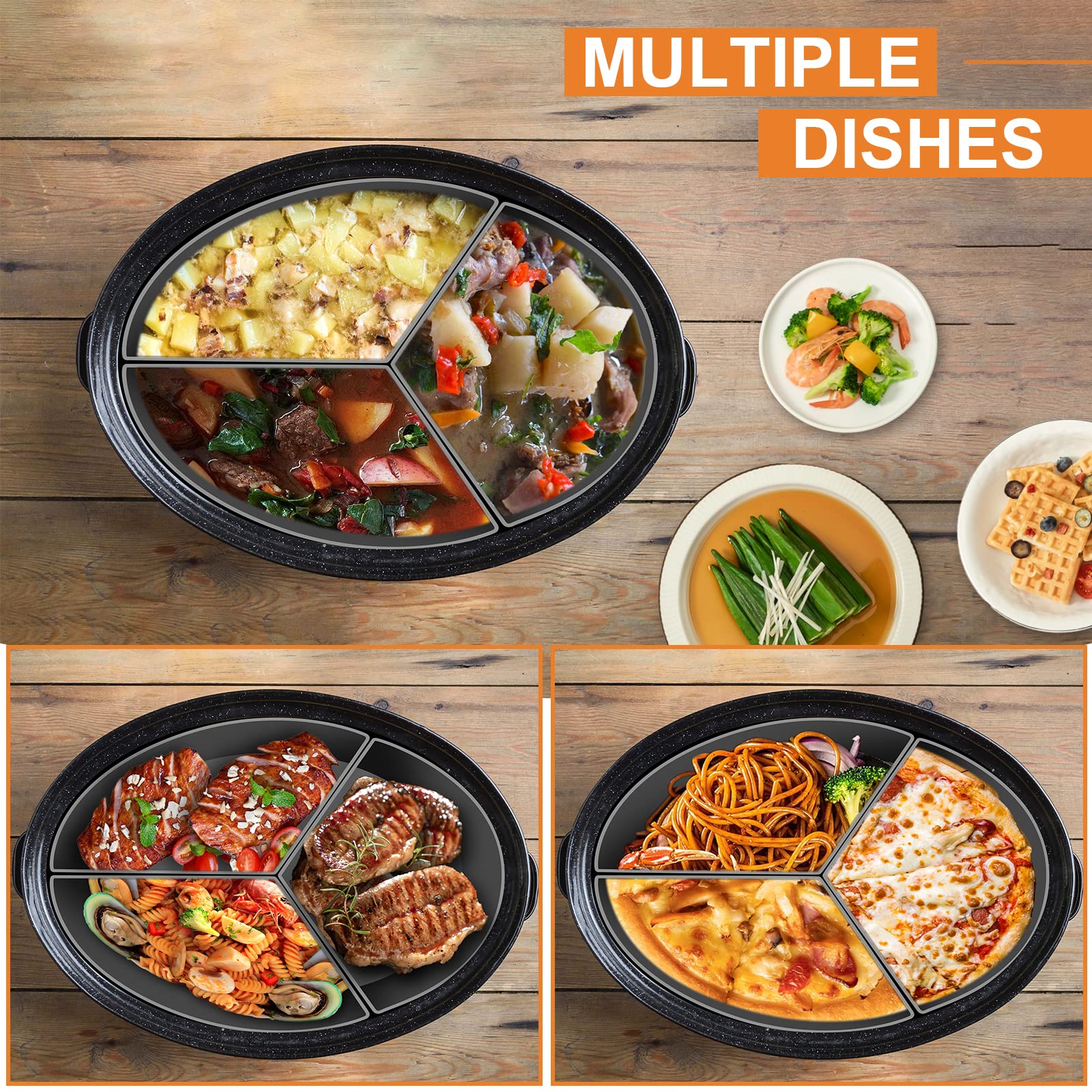 Slow Cooker Liners, Slow Cooker Silicone Liners, for 6 QT Crockpot, Reusable Crock Pot Liners, Easy Clean & Dishwasher Safe Cooking Silicone Liners (Gray)