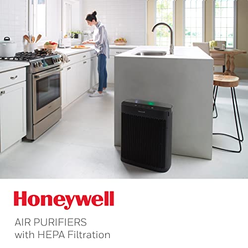 Honeywell HPA5300 InSight HEPA Air Purifier with Air Quality Indicator and Auto Mode, Allergen Reducer for Extra-Large Rooms (500 sq ft), Black - Wildfire/Smoke, Pollen, Pet Dander & Dust Air Purifier