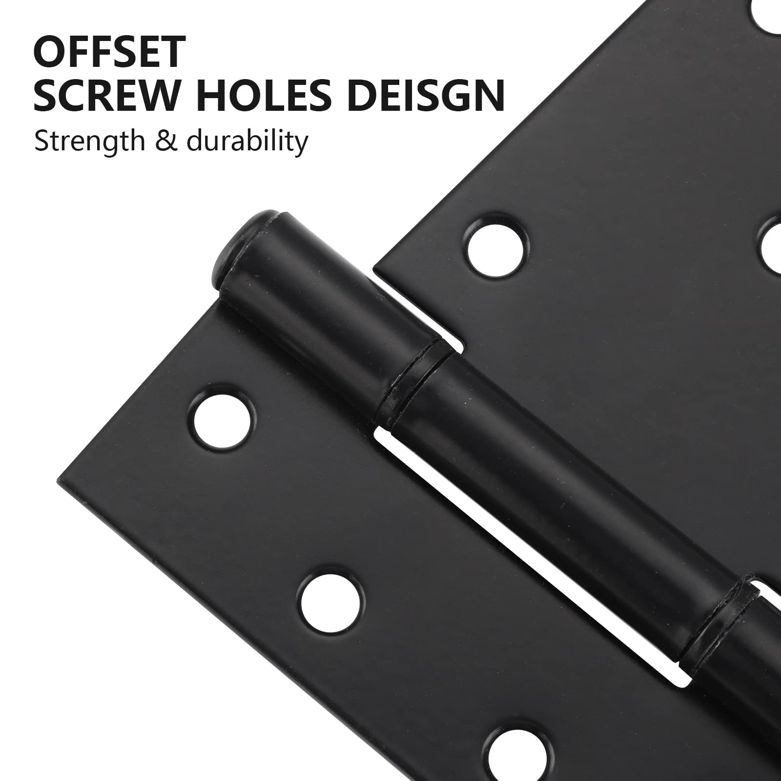 Heavy Duty Gate Hinges 4 Pack, 3.5 Inch Black Shed Barn Door Hinges, Metal Gate Hinges for Wooden Gates Wood Fence Outdoor with Screws, HOME MASTER HARDWARE