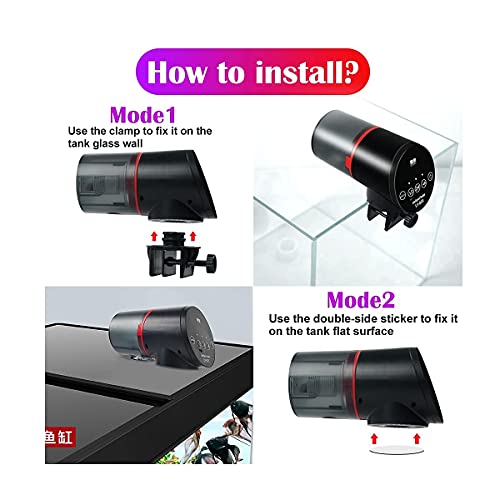 Moisture-Proof Electric Auto Fish Food Feeder Timer Dispenser for Aquarium or Fish Tank, Auto Feeding on Vacation or Holidays,USB Rechargeable (LY-019)