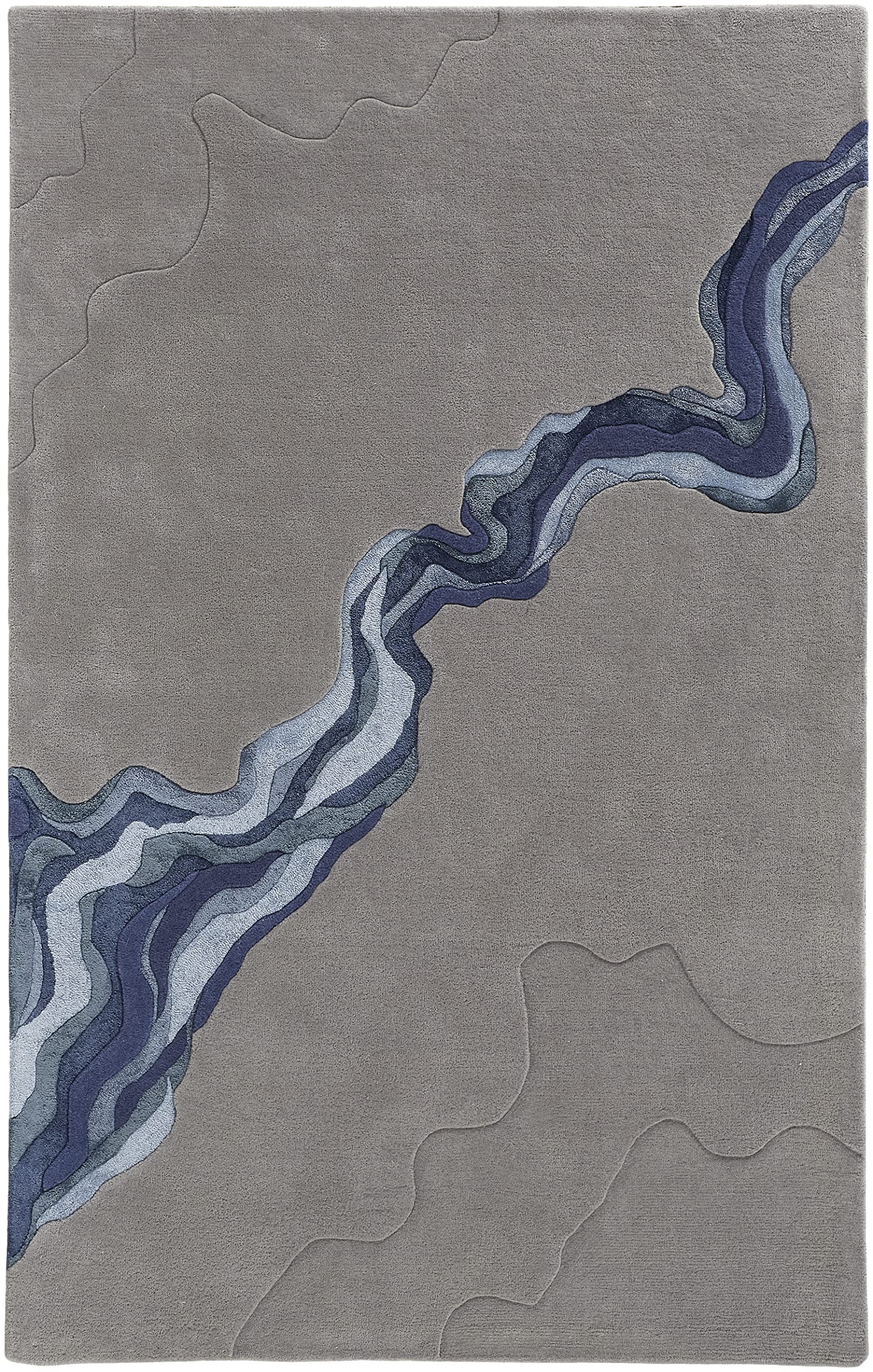 Feizy Serrano Modern Wool Rug, Gray/Blue, 8' x 10' Area Rug