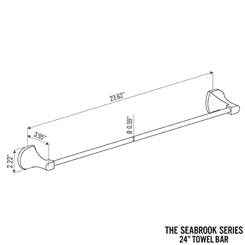 Bennington Seabrook 24-in. Towel Bar Holder Rack Bathroom Hardware Bath Accessory, Oil Rubbed Bronze