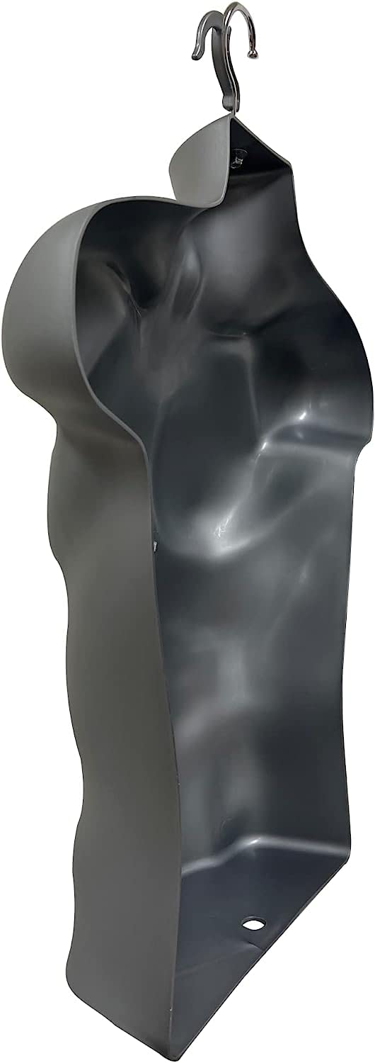 DisplayTown Gray Male + Gray Female Mannequin Injection Forms Half Rounded Waist Body Torso Dress Form with Only Hanging Hook, S-M Sizes