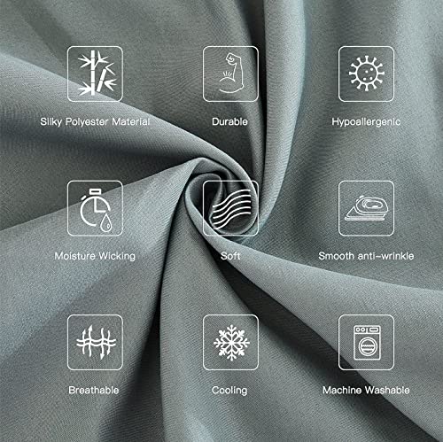 Airensky Pillow Cases Queen - Grey Slip Pillow Cases for Hair and Skin 2 Pack 20x30 inches,Soft Chill & Breathable Pillow Cover with Envelope Closure,Gifts for Women Men