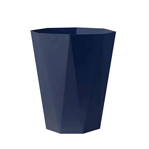 Diamond Shape Trash can Without Cover, Plastic Material is Strong and Durable, Simple Geometric Office Wastebasket, Suitable for Families, bathrooms, Kitchens, Dressers, bedrooms, Light Blue