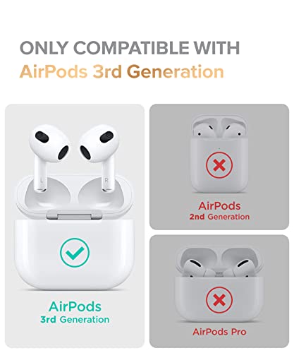 MOBOSI for AirPods 3rd Generation Case, Cool AirPods 3 Case with Keychain Silicone Shockproof Anti-Slip Protective Cover for Men Women, Rugged AirPod Case for 3 Generation (2021), Black
