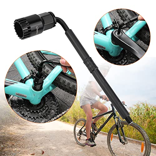 Oumers Bicycle Crank Puller Tool Set, Bike Crank Extractor+16mm Spanner Wrench+Bike Bottom Bracket Remover+Lengthen Allen Key Wrench +Square Head,Bike Repair Kit for all Cycling Enthusiasts
