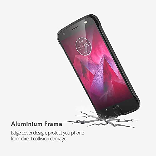 Giofiire Case Moto Z4 Moto Mods Compatible, Aluminum Bumper Frame Cove with 4 Corner Rubber Shockproof for Motorola Moto z4 (Silver, Moto Z4)