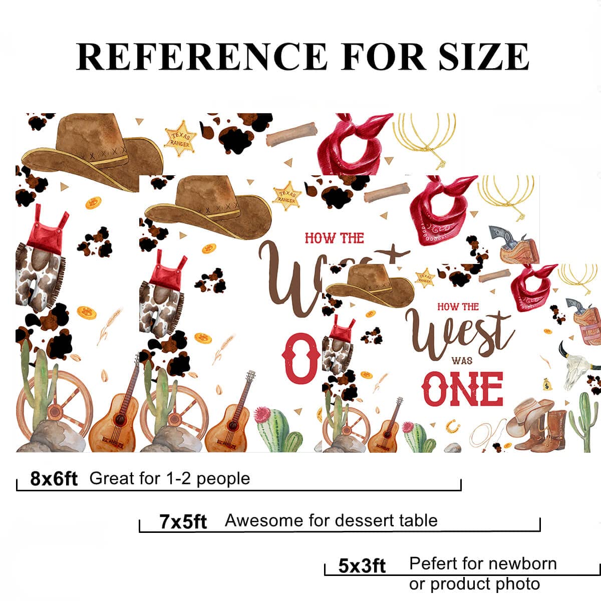 Cowboy Birthday Backdrop Rustic Wild West Rodeo How The West was One Boys First Birthday Party Background Decorations 1st Rodeo Party Banner Supplies 7x5ft