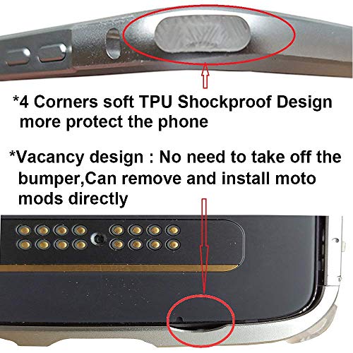 Giofiire Case Moto Z4 Moto Mods Compatible, Aluminum Bumper Frame Cove with 4 Corner Rubber Shockproof for Motorola Moto z4 (Silver, Moto Z4)