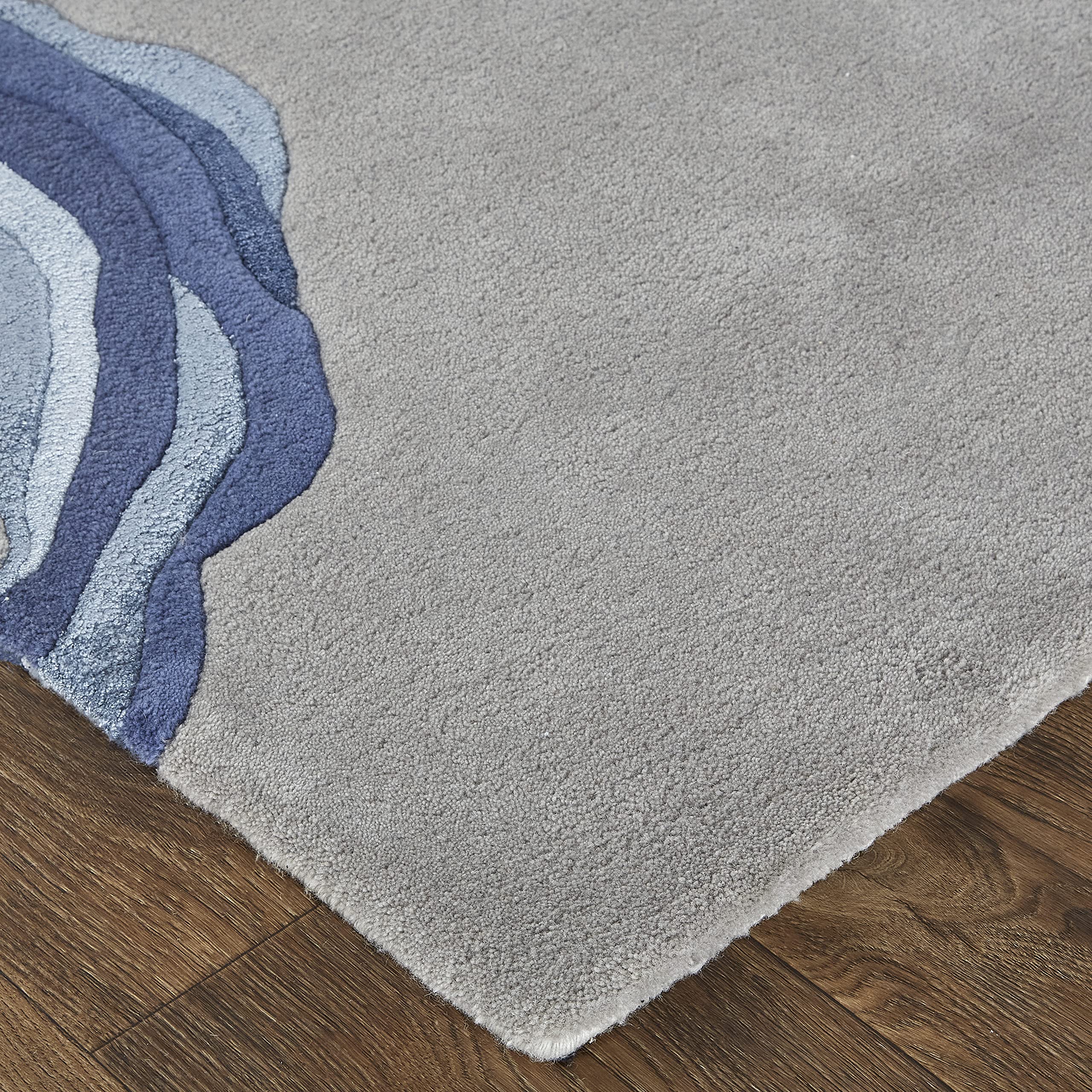 Feizy Serrano Modern Wool Rug, Gray/Blue, 8' x 10' Area Rug