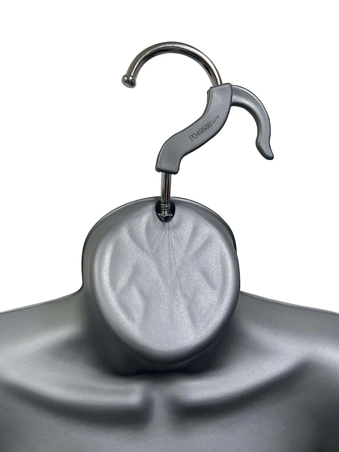 DisplayTown Gray Male + Gray Female Mannequin Injection Forms Half Rounded Waist Body Torso Dress Form with Only Hanging Hook, S-M Sizes