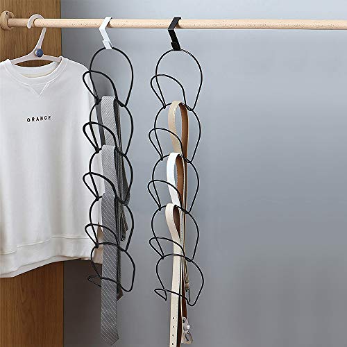 XINFULL 30 Rings Cap Rack Hanging Hat Organizer Baseball Holder Scarfs Bag Hanger Storage for Wall Door Closet Kitchen Bathroom, Black