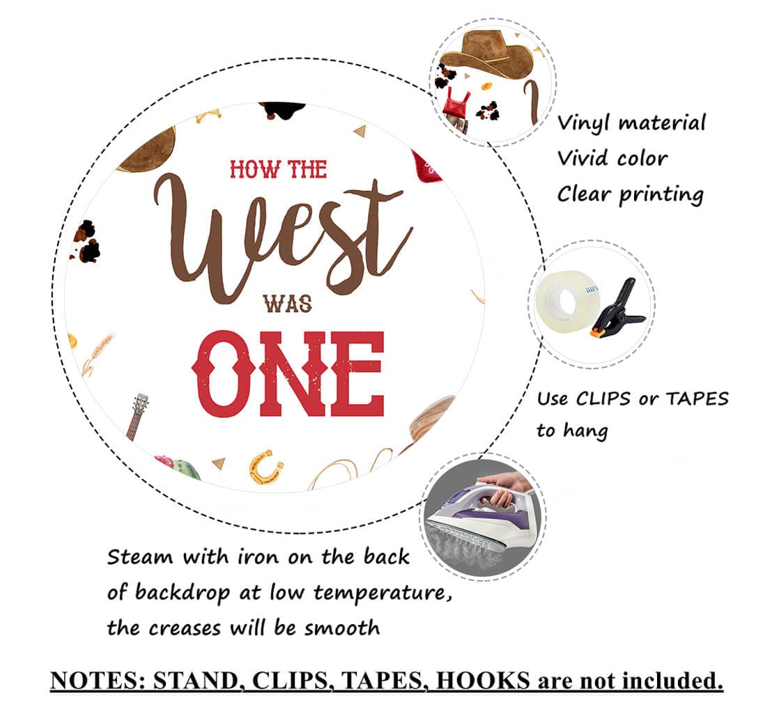 Cowboy Birthday Backdrop Rustic Wild West Rodeo How The West was One Boys First Birthday Party Background Decorations 1st Rodeo Party Banner Supplies 7x5ft