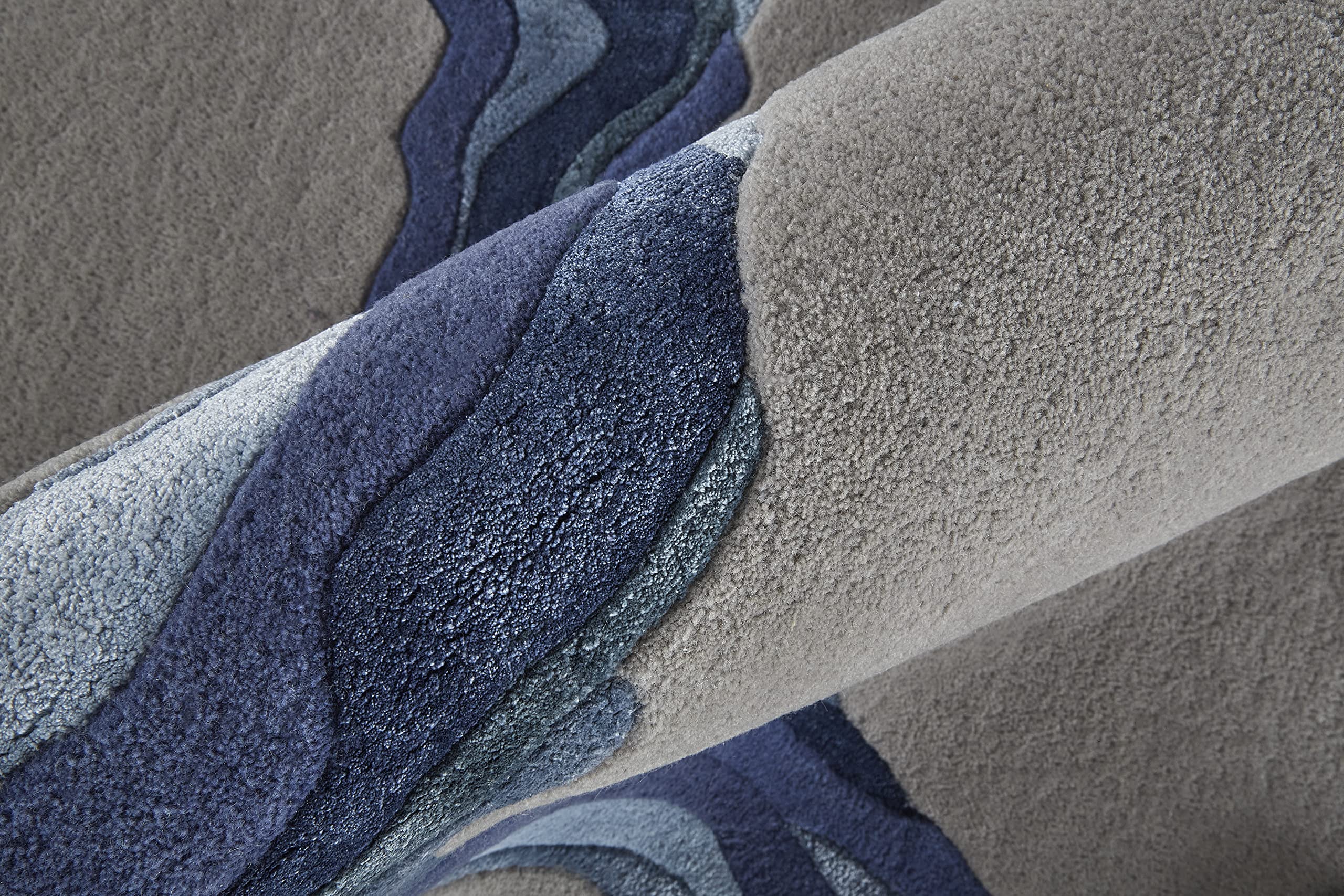 Feizy Serrano Modern Wool Rug, Gray/Blue, 8' x 10' Area Rug