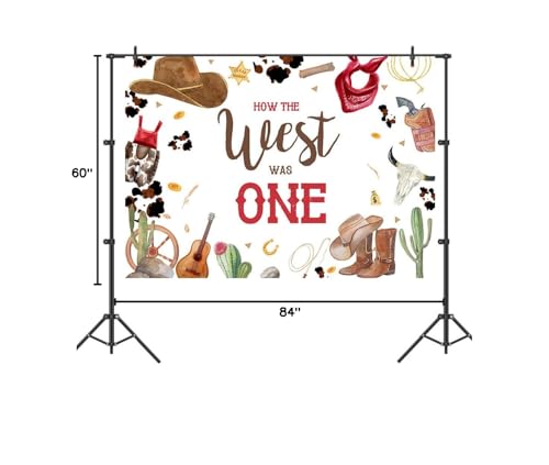 Cowboy Birthday Backdrop Rustic Wild West Rodeo How The West was One Boys First Birthday Party Background Decorations 1st Rodeo Party Banner Supplies 7x5ft