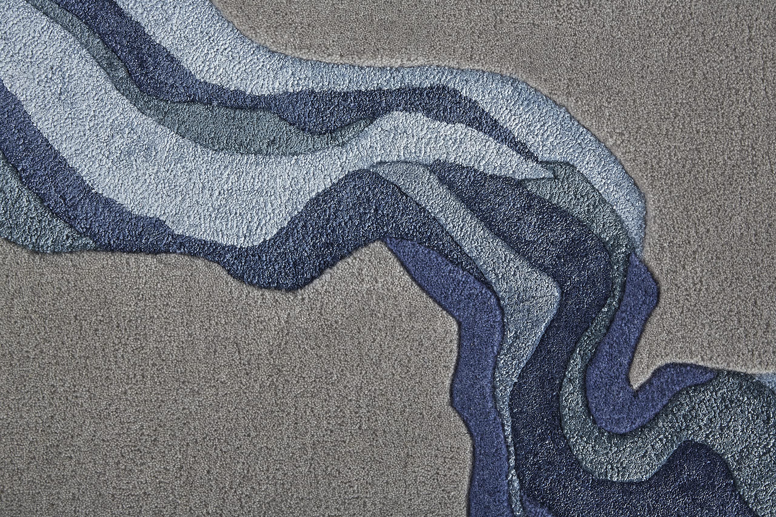 Feizy Serrano Modern Wool Rug, Gray/Blue, 8' x 10' Area Rug