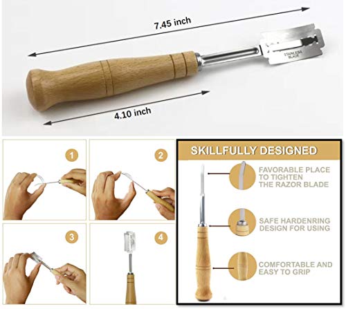 Zsirue Bread Lame Slashing Cutter, Premium Dough Scoring Knife with 5 Razor Blades and Storage Cover