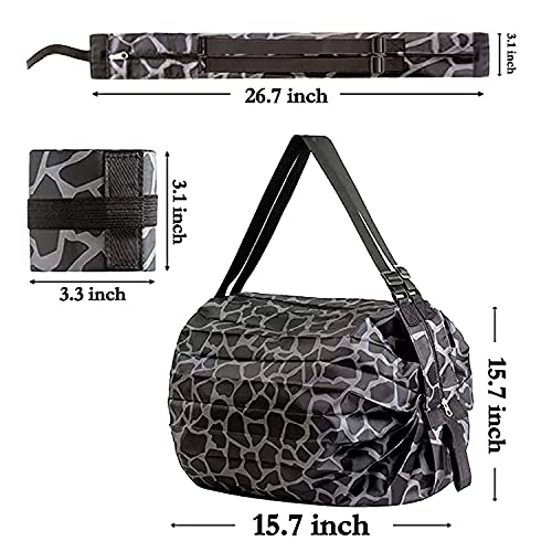 Zagxuade Reusable Grocery Shopping Bags Polyester Material, One-shoulder Portable Shopping Bags, Eco Friendly Foldable ShoppingTote with Zipper (3pcs)