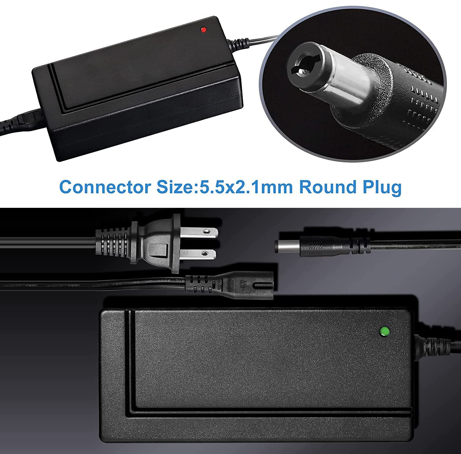 42V 2A Battery Charger, Power Supply Adapter 36V Battery Adapter Charger Automotive Battery Charger, Sports Lithium Battery Maintainer