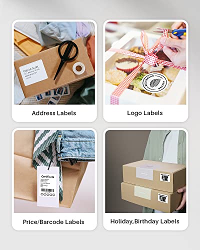 Phomemo Label Maker, Bluetooth Label Printer for Barcode, Address, Home, Mailing, Small Business, Clothing, Portable Label Maker Easy to Use with 3 Rolls Label & Bag