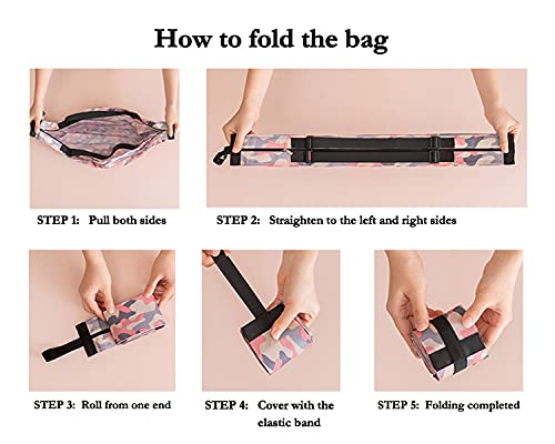 Zagxuade Reusable Grocery Shopping Bags Polyester Material, One-shoulder Portable Shopping Bags, Eco Friendly Foldable ShoppingTote with Zipper (3pcs)