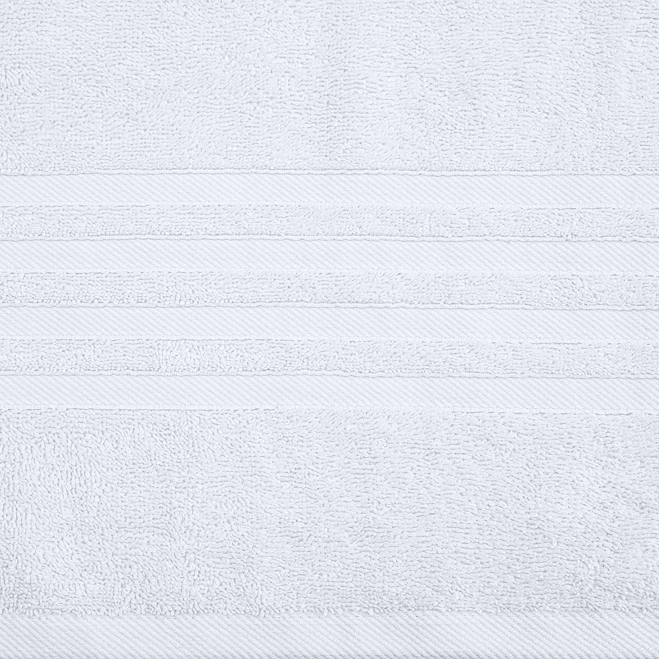 Wealuxe 12 Piece Bath Towel Set for Bathroom - 2 Bath Towels, 4 Hand Towels, 6 Washcloths 100% Cotton Soft and Plush Highly Absorbent, Soft Towel for Hotel & Spa - White
