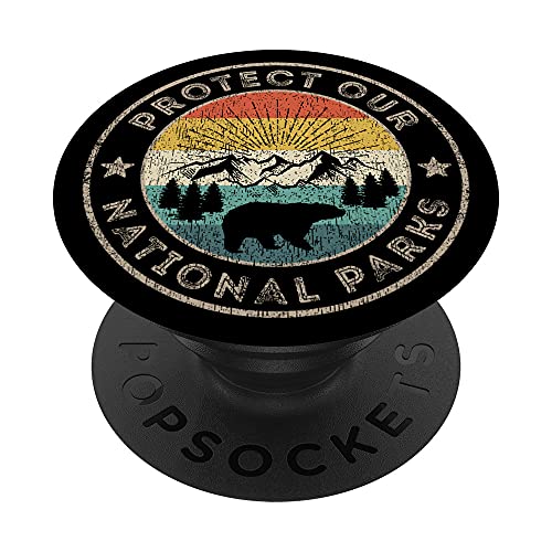 Protect Our National Parks Retro Hiking PopSockets Swappable PopGrip
