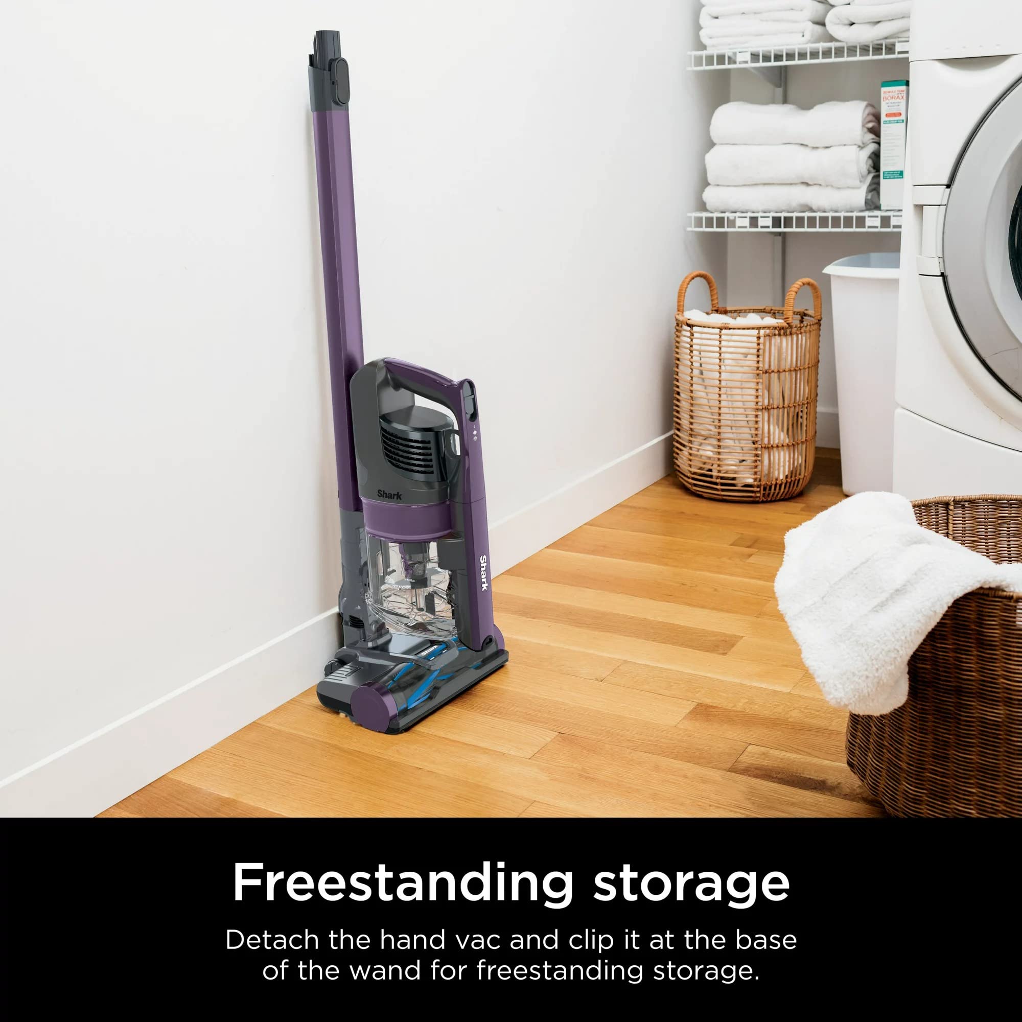 Shark WZ240 Pet Cordless Stick Vacuum Self-Cleaning BrushRoll, PowerFins, Crevice Tool & Upholstery Tool, 40min Runtime, Purple/Grey (Renewed)