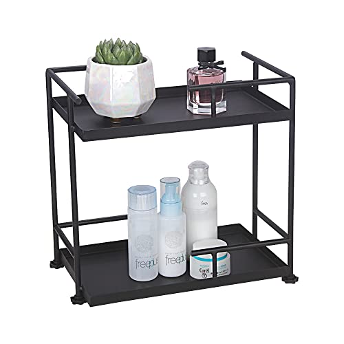 Butizone 2 Tier Bathroom Countertop Organizer, Counter Standing Rack, Kitchen Spice Rack, Vanity Cosmetic Holder, Under Sink Organizer for Bathroom, Kitchen, Living Room, Dressing Table, Office