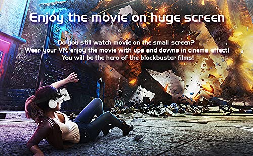 Shinecon VR Headset, VR 3D Virtual Reality Headset for Movies and Games VR Glasses Goggles Compatible with Phone & Android, 2K Anti-Blue Lenses, Adjustable Pupil & Object Distance