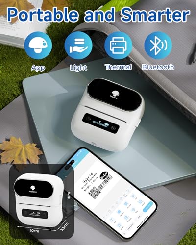Phomemo Label Maker, Bluetooth Label Printer for Barcode, Address, Home, Mailing, Small Business, Clothing, Portable Label Maker Easy to Use with 3 Rolls Label & Bag