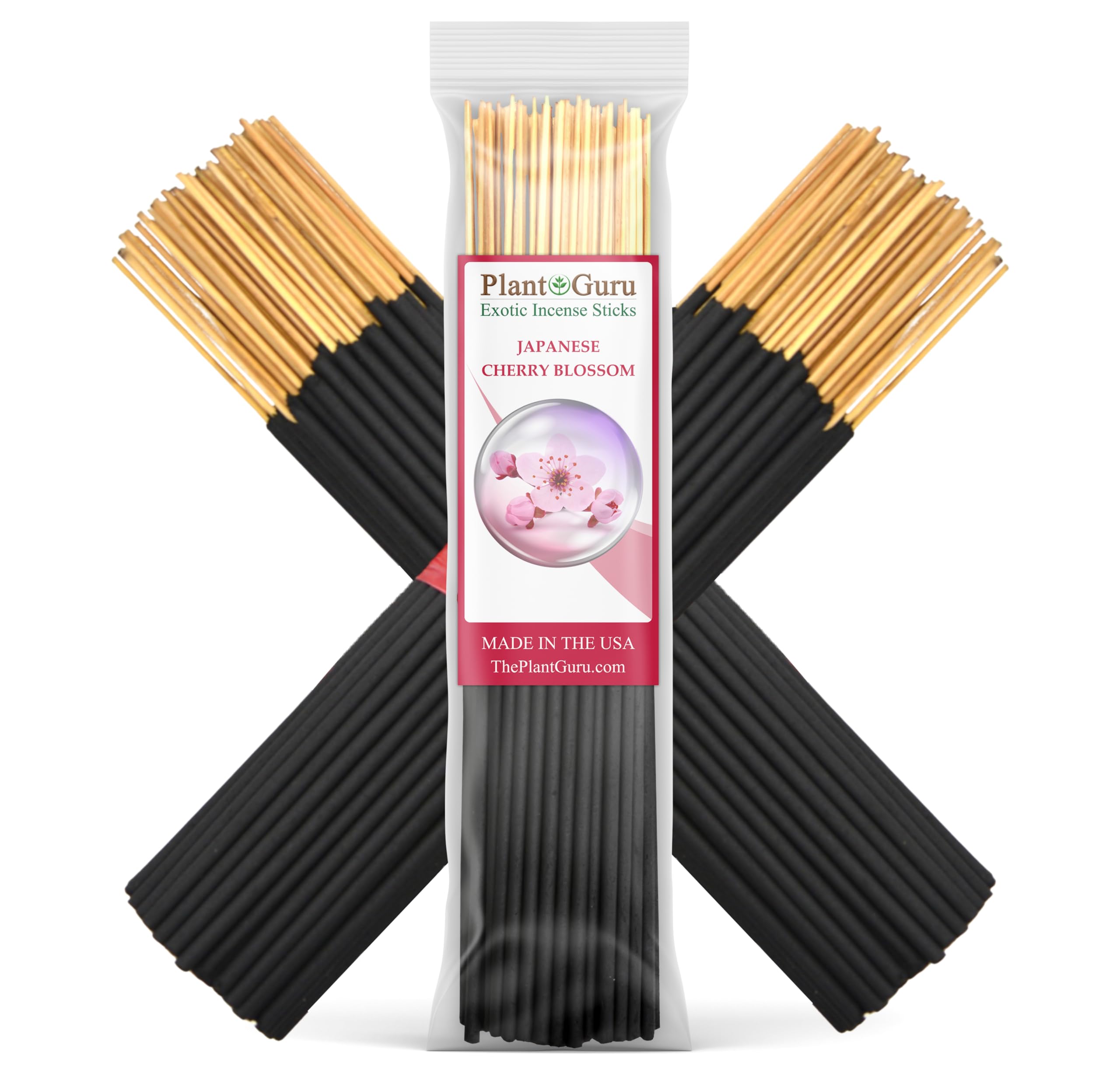 Japanese Cherry Blossom Exotic Incense Sticks 7 Inch - Bulk 1 Bundle 85 to 100 Sticks - Natural 7" Long Lasting Aroma That Burns for 30 to 45 Minutes.