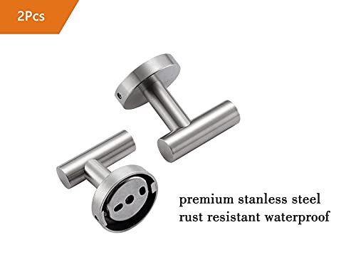 Kangdesi Bathroom Wall Towel Hooks, Coat Robe Clothes Hook (2 Pack), SUS304 Stainless Steel Brushed Hook Modern Wall Hook Holder for Kitchen Garage Hotel Wall Mounted