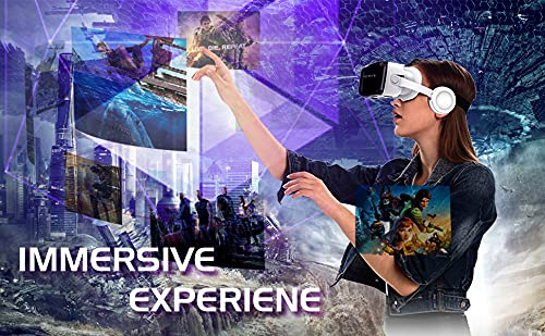 Shinecon VR Headset, VR 3D Virtual Reality Headset for Movies and Games VR Glasses Goggles Compatible with Phone & Android, 2K Anti-Blue Lenses, Adjustable Pupil & Object Distance