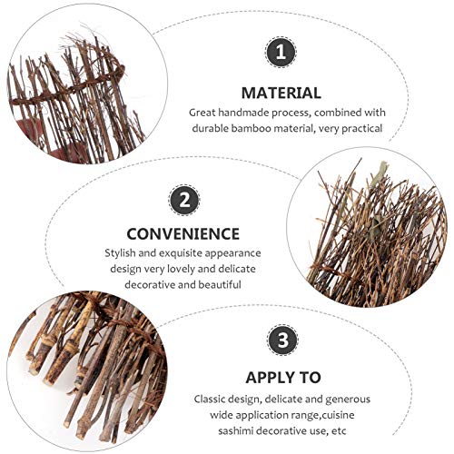 Yardwe 6pcs Sushi Bamboo Fence Japanese Bamboo Decoration Sushi Sashimi Plate Decorative Bamboo Fence Ornaments for Restaurant Landscape Decoration