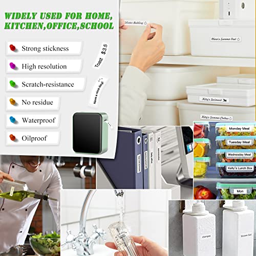 Vasttron Label Maker Machine Thermal Bluetooth Label Printer with Tape Inkless Rechargeable Mini Labeler Small Handheld Sticker Maker with Multiple Templates for Office Home Storage Organizing