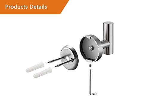 Kangdesi Bathroom Wall Towel Hooks, Coat Robe Clothes Hook (2 Pack), SUS304 Stainless Steel Brushed Hook Modern Wall Hook Holder for Kitchen Garage Hotel Wall Mounted