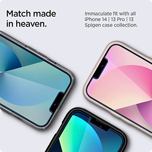 Spigen Tempered Glass Screen Protector [GlasTR EZ FIT - Privacy] Designed for iPhone 14 / iPhone 13 Pro/iPhone 13
